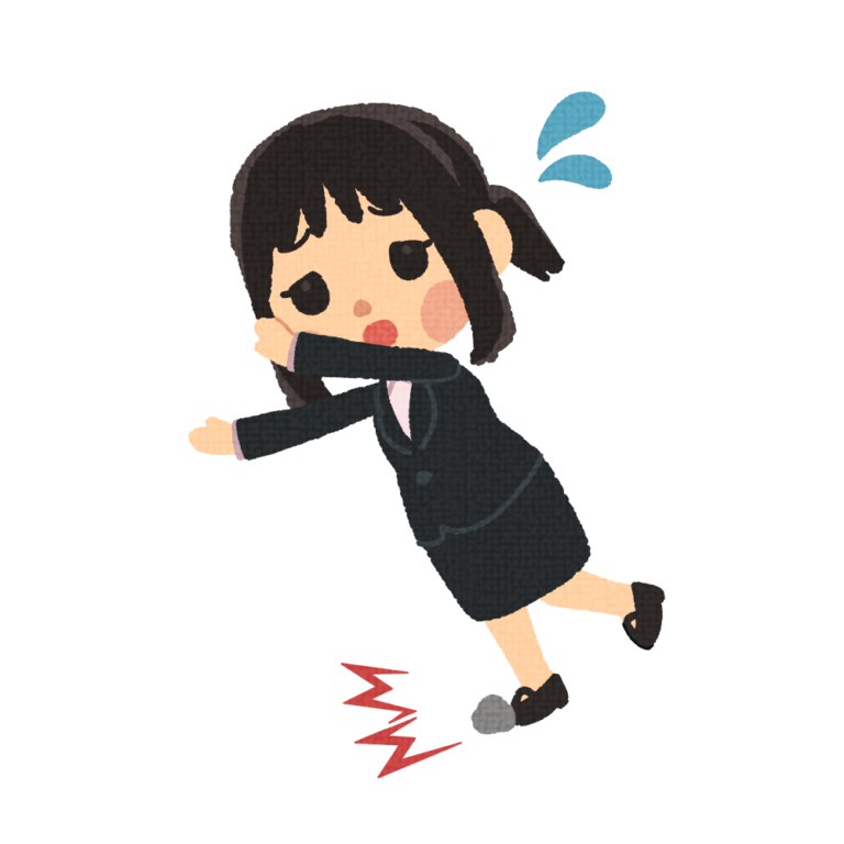 つまずいて転ぶ女性 | イラストワールド 〜無料で使えるフリーイラスト素材〜