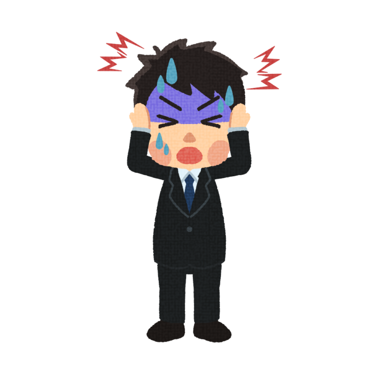 Men with severe headaches and cold sweats. | illust world