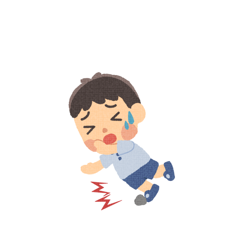 つまずいて転ぶ男の子 | イラストワールド 〜無料で使えるフリーイラスト素材〜